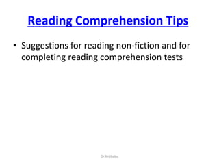 Reading comprehension techniques | PPTX