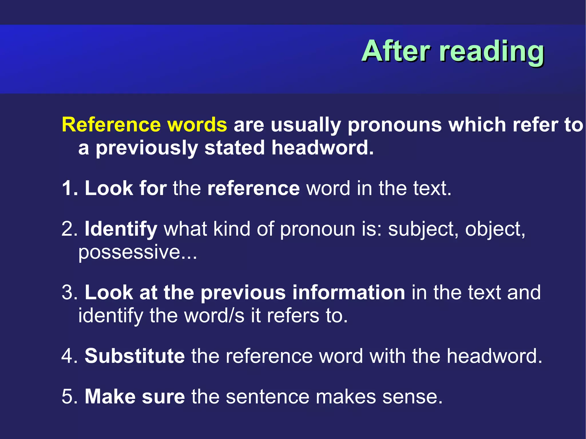 Reading comprehension tips | ODP