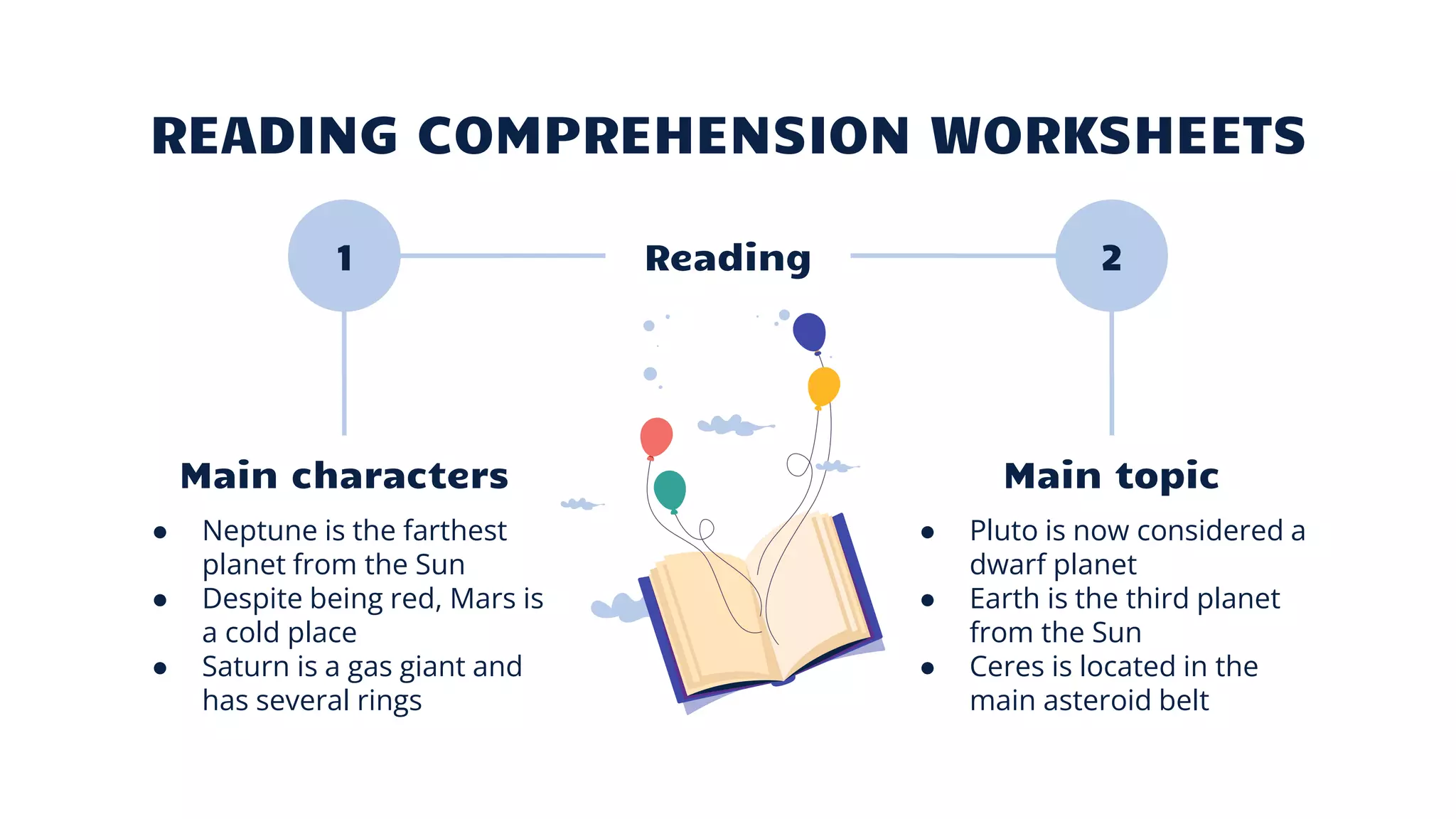 Reading Comprehension Worksheets Infographics by Slidesgo.pptx