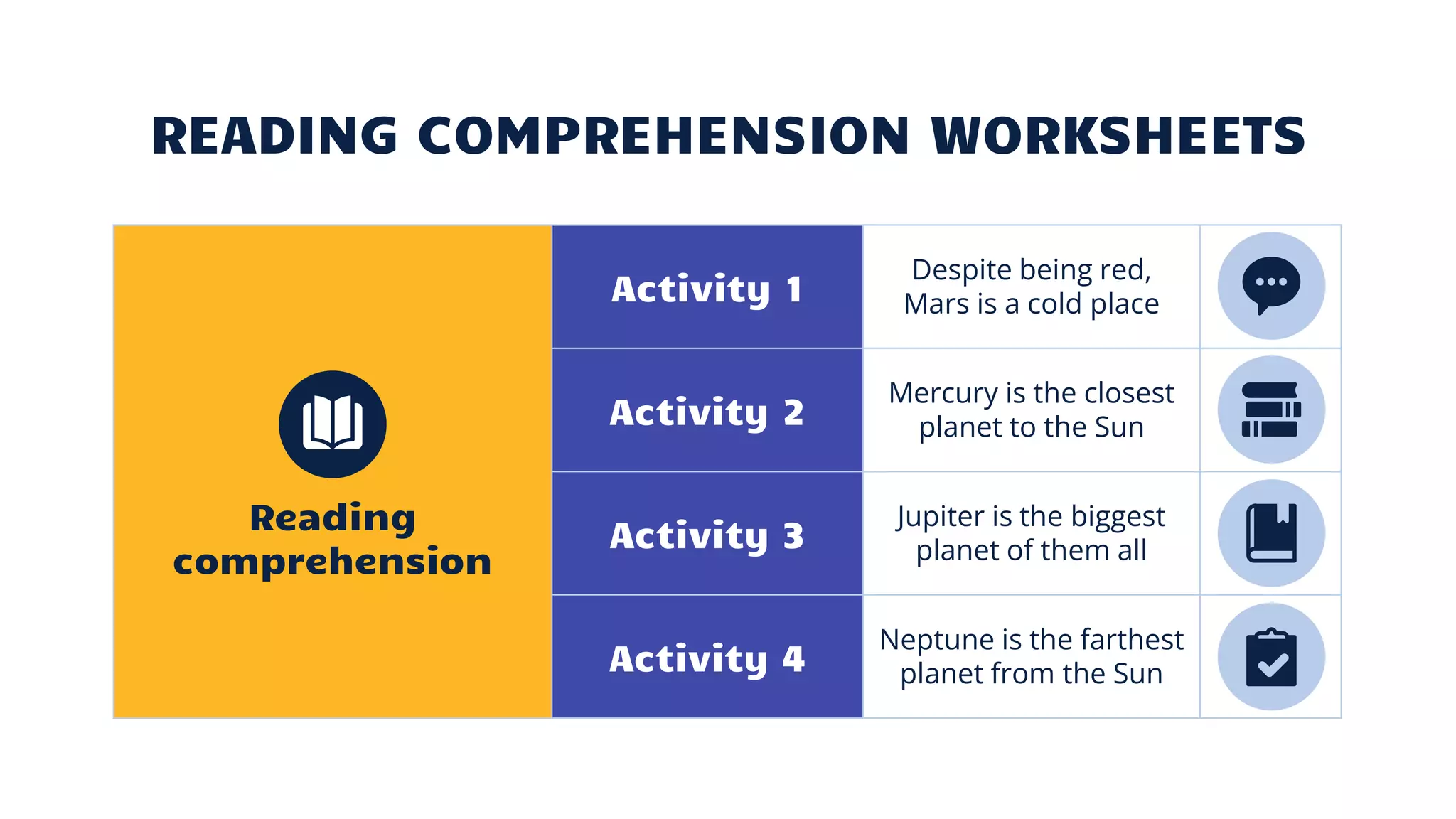 Reading Comprehension Worksheets Infographics by Slidesgo.pptx
