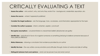 Reading Critically & Annotation Presentation | PPT | Free Download