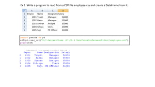 Reading_csv.pptx | Programming Languages | Computing