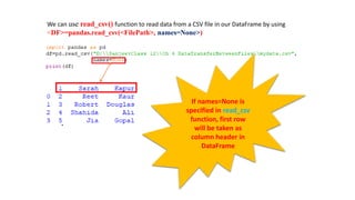 Reading_csv.pptx | Programming Languages | Computing