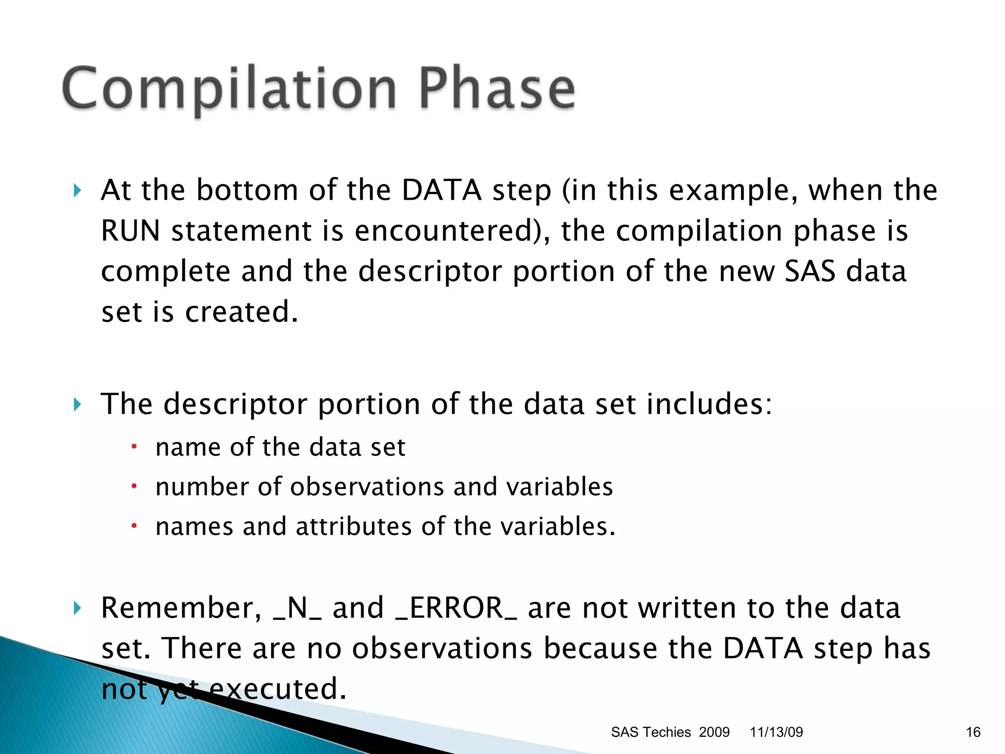Understanding Sas Data Step Processing Ppt