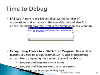 Understanding SAS Data Step Processing | PPT