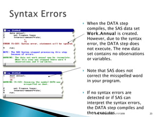 Understanding SAS Data Step Processing | PPT