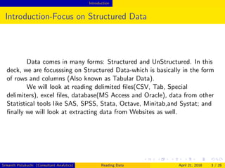 Reading data into r | PDF