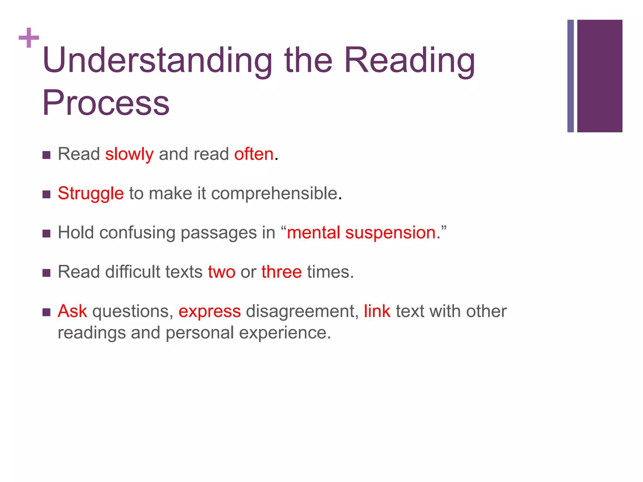 Reading difficult texts | PPTX