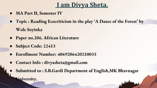 Reading Ecocriticism in the play ‘A Dance of the forest’ by Wole ...