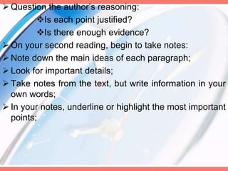 Reading & effective note taking | PPT