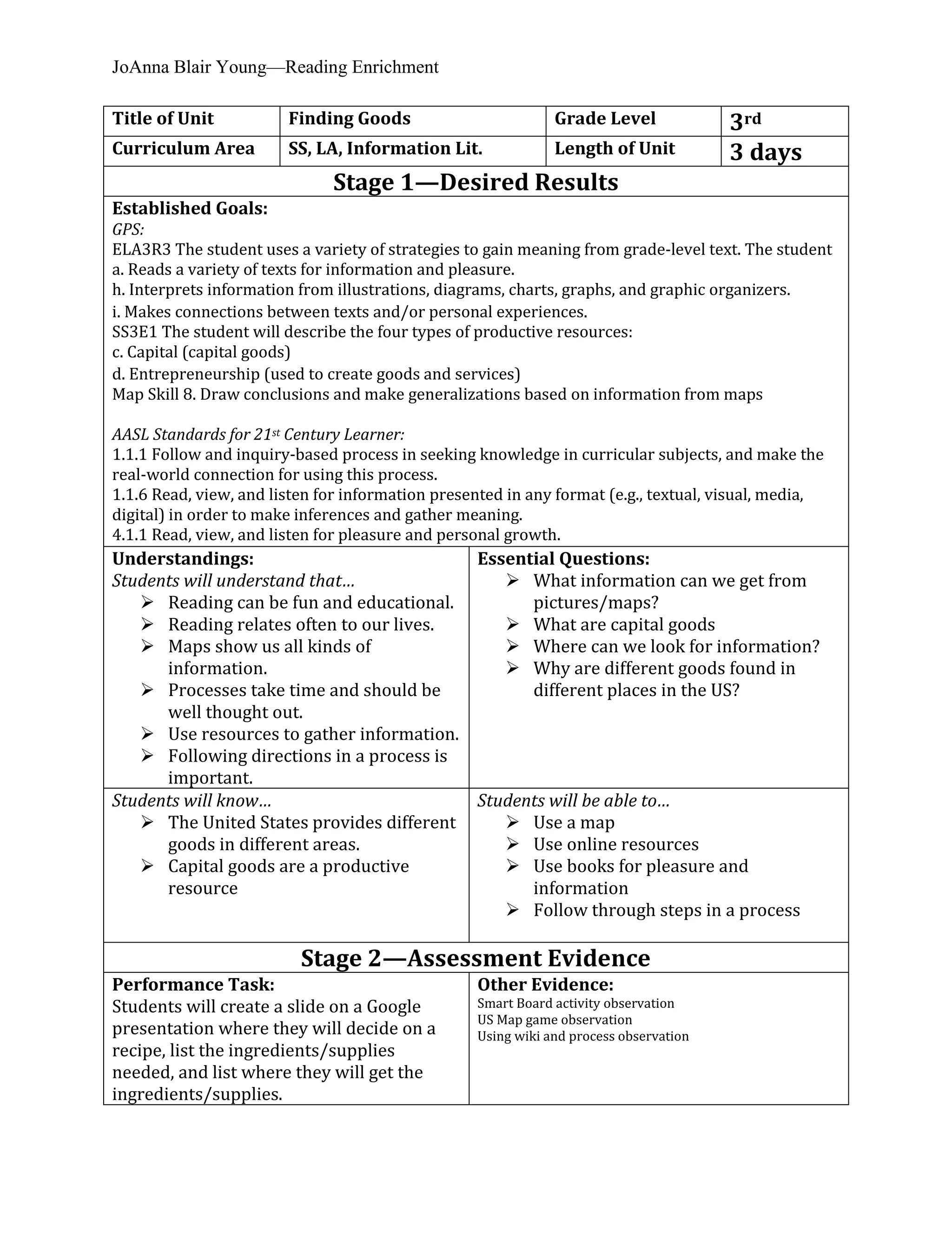 Reading Enrichment | DOCX