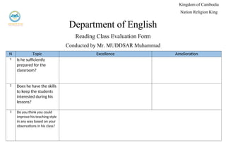 Reading Evaluation form for internal use .docx