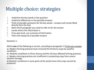 Reading exam overview and strategies | PPT