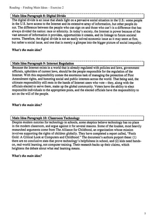 Reading finding mainideas_exercises2 | DOC
