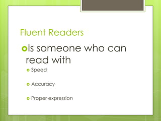 Reading fluency powerpoint | PPTX