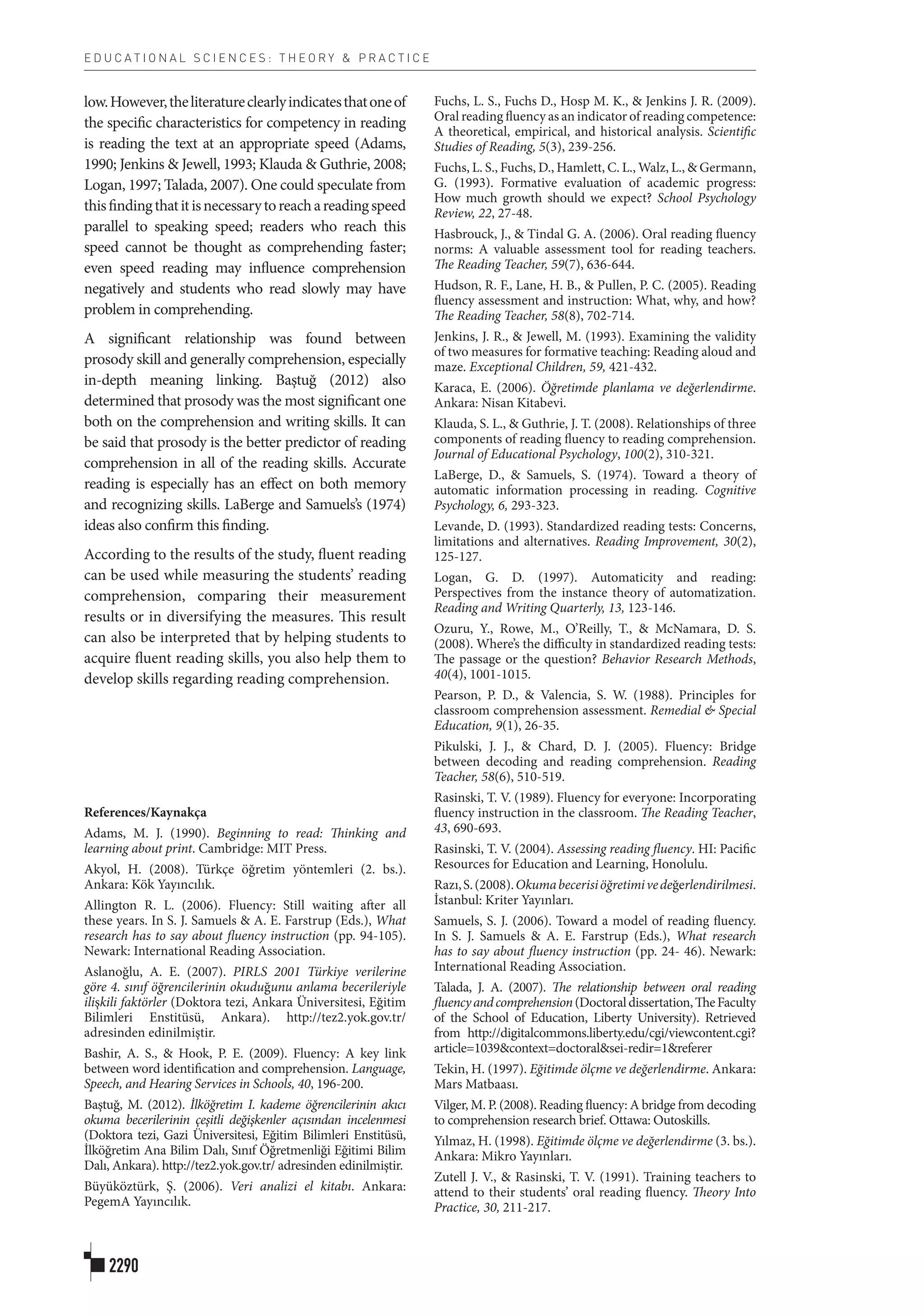 Reading fluency as an indicator of reading comprehension | PDF