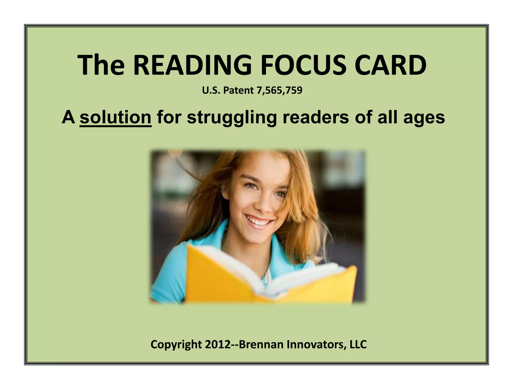 Reading Focus Card Slideshow--2012 | PPT