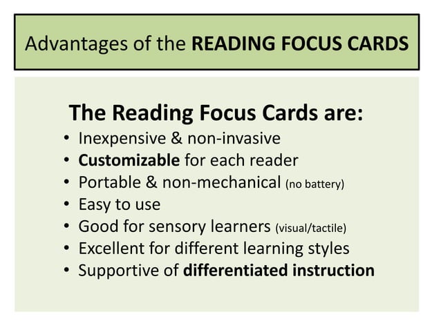 Reading Focus Card Slideshow--2012