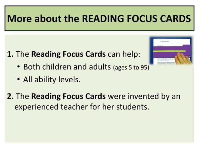 Reading Focus Card Slideshow--2012