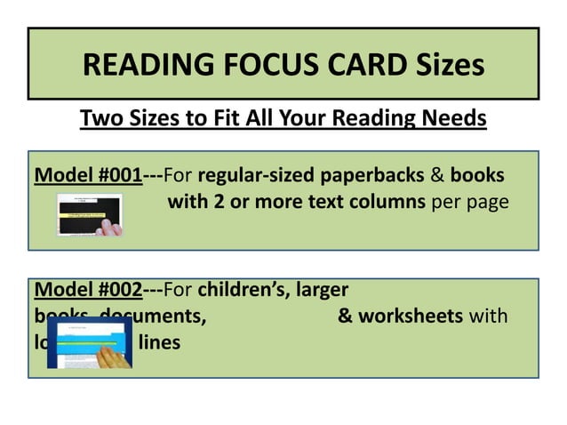 Reading Focus Card Slideshow--2012