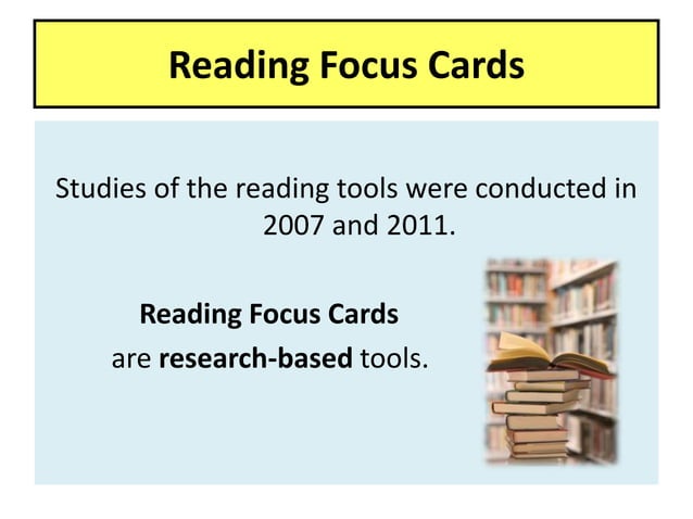 Reading Focus Card Slideshow--2012