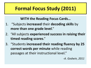 Reading Focus Card Slideshow--2012