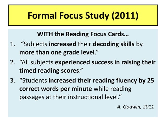 Reading Focus Card Slideshow--2012