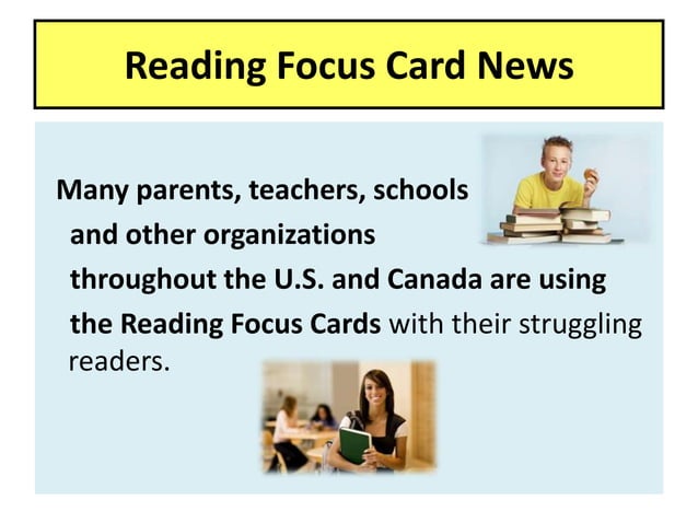 Reading Focus Card Slideshow--2012