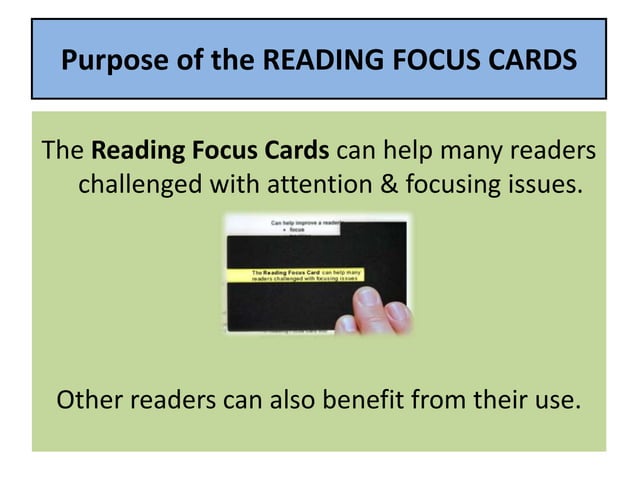 Reading Focus Card Slideshow--2012