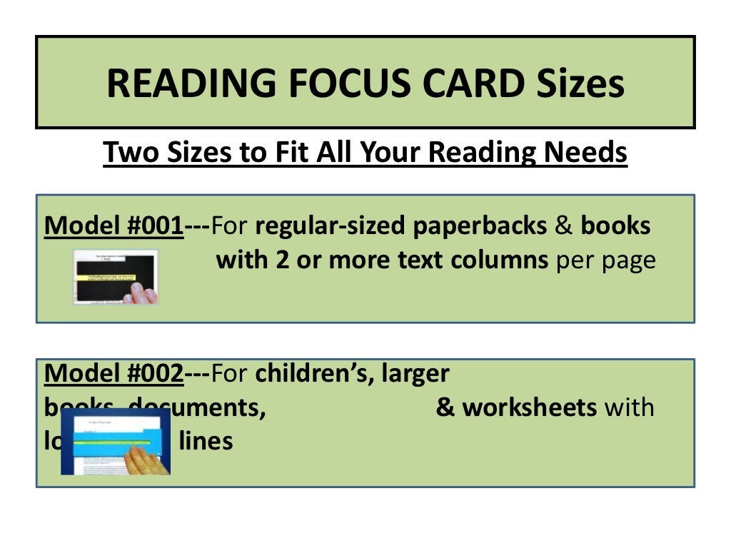 Reading Focus Card Slideshow--2012