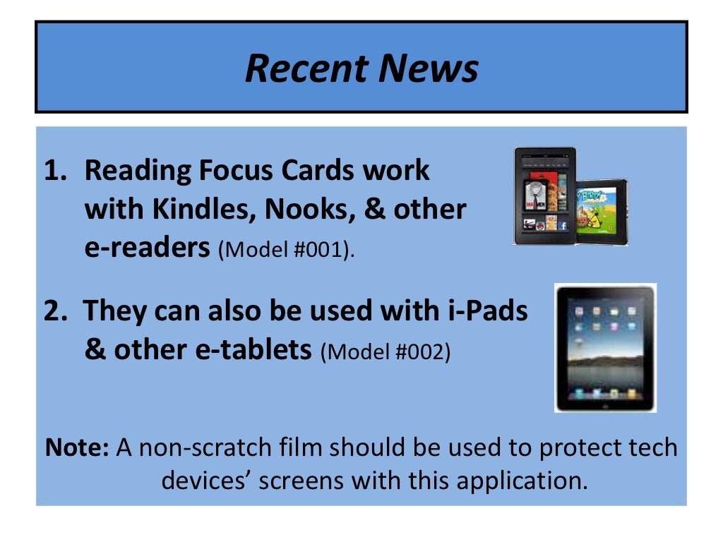 Reading Focus Card Slideshow--2012
