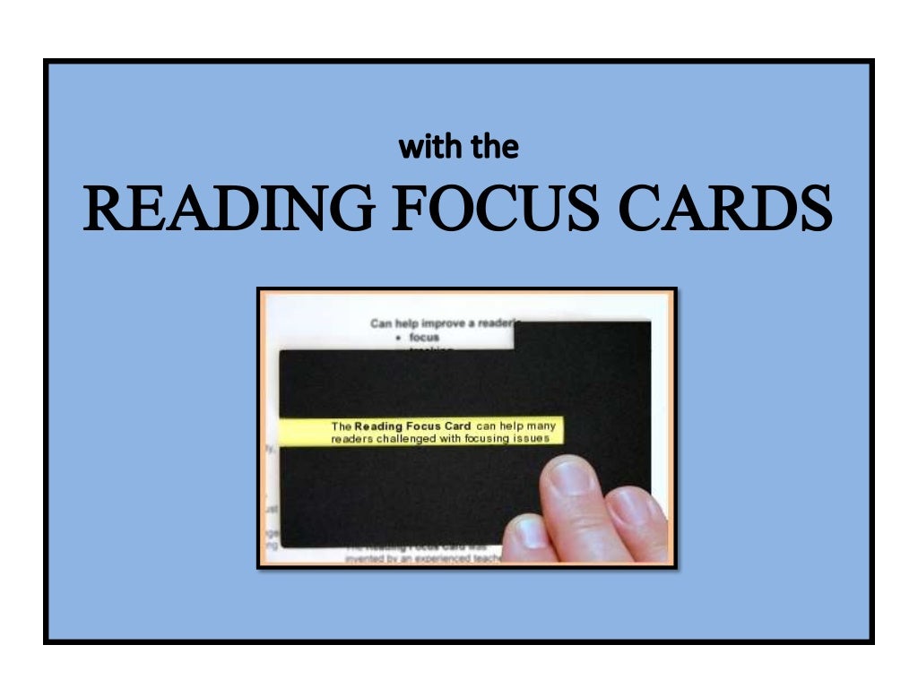 Reading Focus Card Slideshow--2012