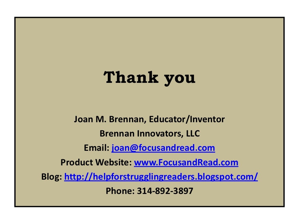 Reading Focus Card Slideshow--2012