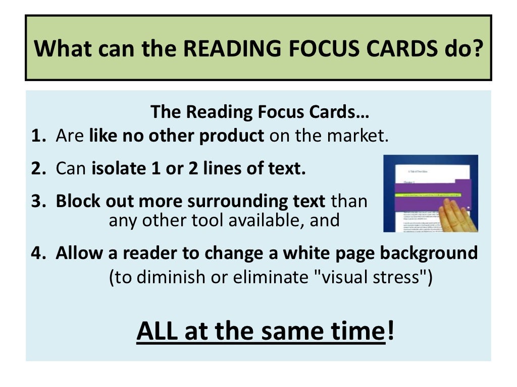 Reading Focus Card Slideshow--2012