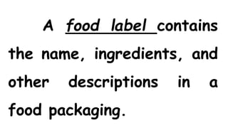 Reading food labels | PPTX