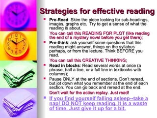 How to Read Faster and More Effectively in College | PPT