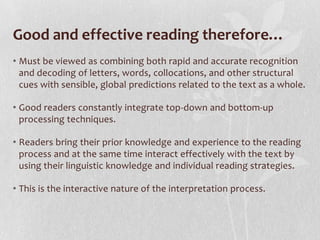 Reading for communication | PPTX