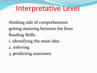 Reading for comprehension | PPTX