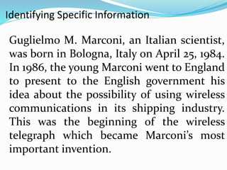 Reading for comprehension | PPT