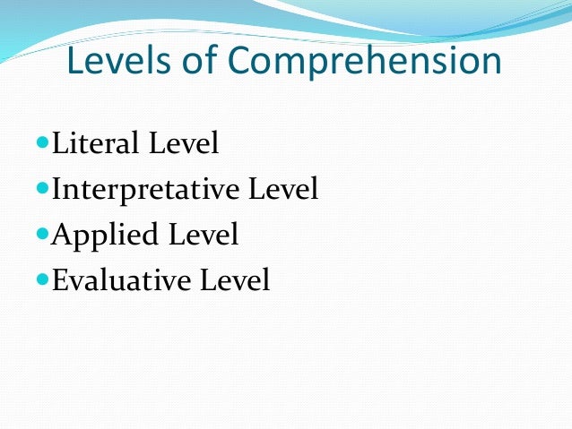 Reading for comprehension