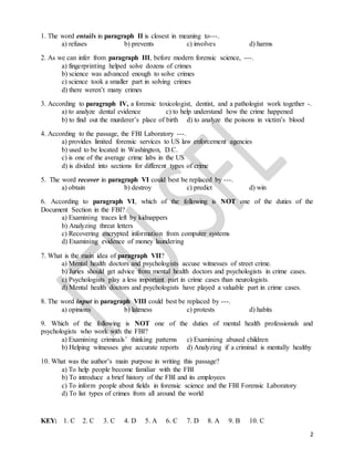 Reading(forensic science) | DOCX | Crime & Harmful Acts to Individuals ...