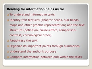 Reading for information | PPTX