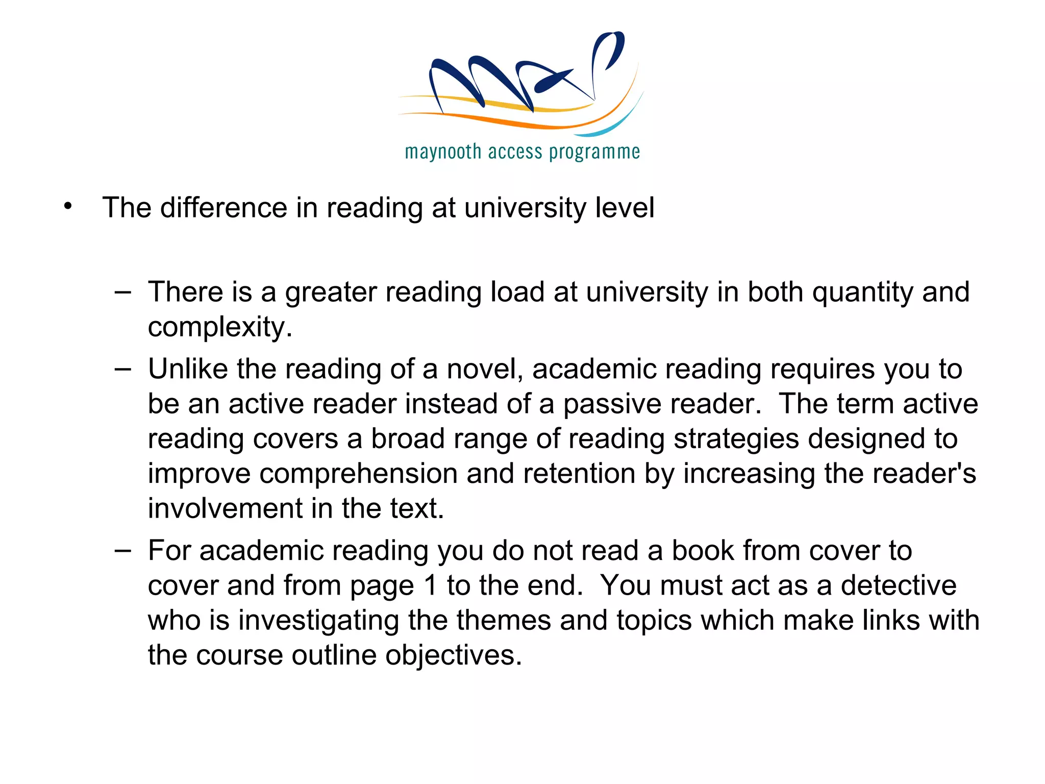 Reading for university | PPT