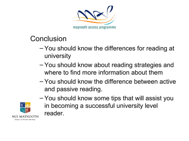Reading for university | PPT