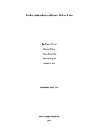 BOYFRIEND by JUNOT DIAZ Reading guide | PDF