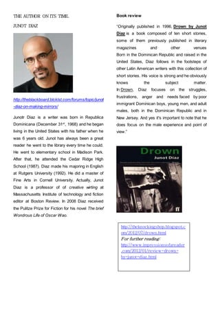 BOYFRIEND by JUNOT DIAZ Reading guide | PDF