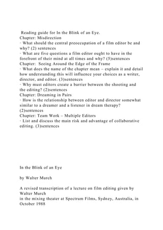 Reading guide for In the Blink of an Eye.Chapter Misdirection.docx