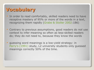 Reading in a second language (1) | PPT