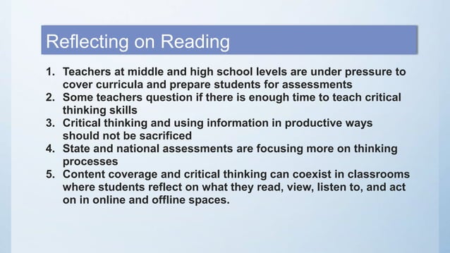 Reading in content area: Content Literacy and the Reading Process.pptx