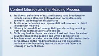 Reading in content area: Content Literacy and the Reading Process.pptx